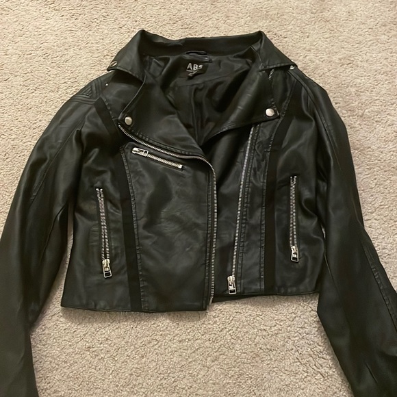 ABS Allen Schwartz | Jackets & Coats | Black Leather Jacket With Silver ...